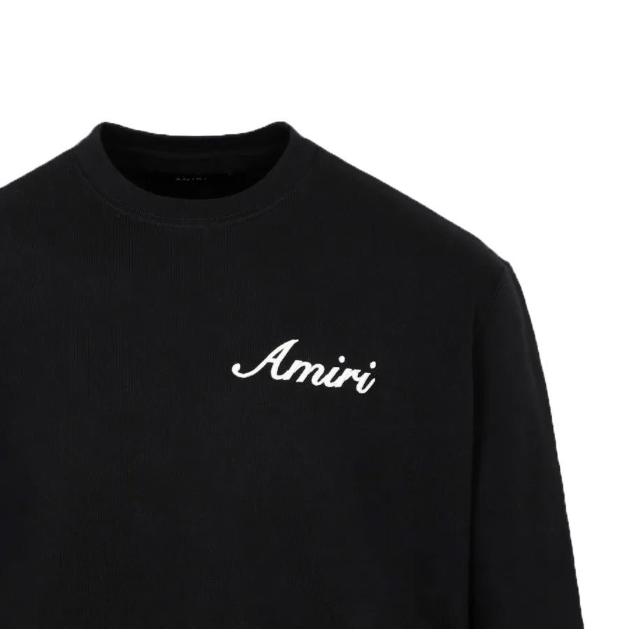 Amiri Script Logo Crewneck Sweatshirt in Black – DPUS